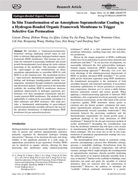 In Situ Transformation Of An Amorphous Supramolecular Coating To A Hydrogen‐bonded Organic