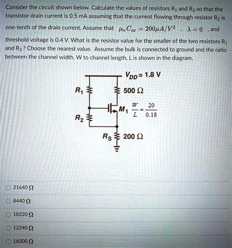 Solved Consider The Circuit Shown Below Calculate The Values Of