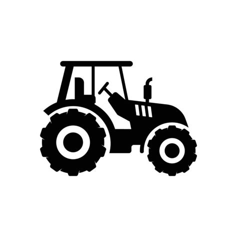 Tractor Logo Icon Design Vector Black And White Silhouette