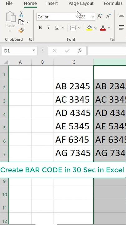 how to create bar code in excel hindi urdu 👉create barcode in 30 sec