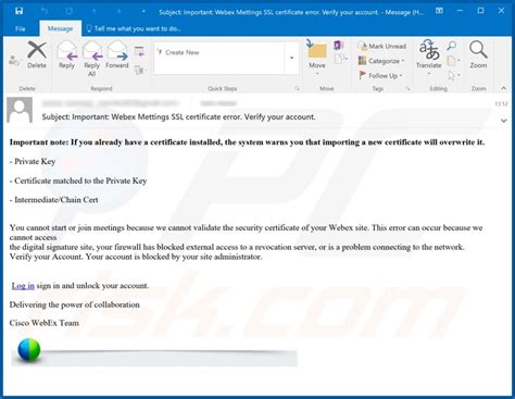 Cisco Webex Error Messages