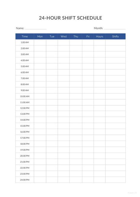 22 24 Hours Schedule Templates PDF DOC Excel Free Premium Templates