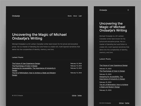 Ondaatje Wordpress Block Theme Personal Website Mason Yekta