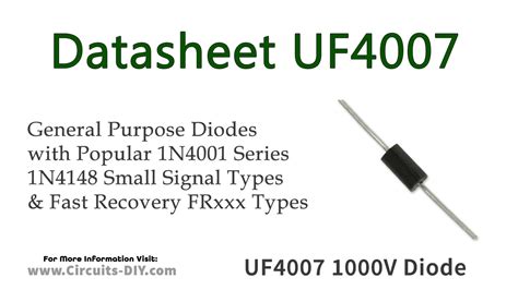 UF4007 1000V 1A Ultra-Fast Recovery Diode - Datasheet
