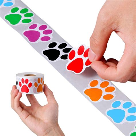 500pcsroll Colorul Paw Print Stickers Dog Cat Bea Vicedeal