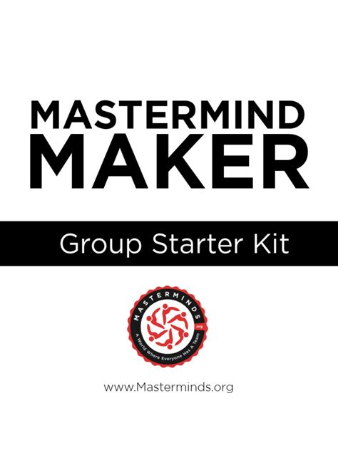 Mastermind Maker Group Starter Kit And Script Pdf Goal