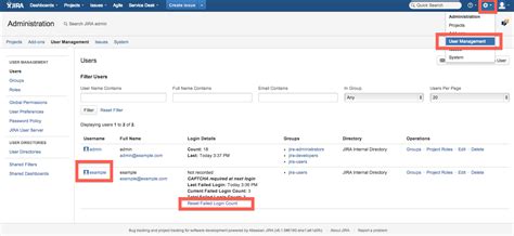 Reset Failed User Login Count Jira Atlassian Documentation