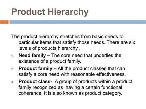 Product Hierarchy And Product Mix PPTX Business Business And Finance
