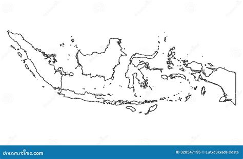 Indonesia Outline Map Cartoon Vector 286529395