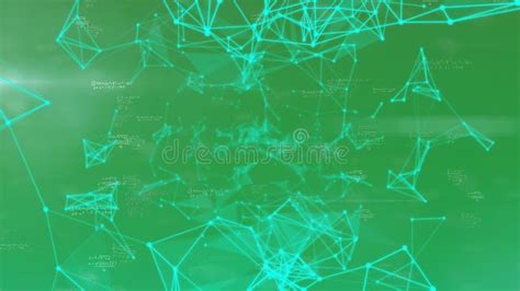 Glowing Blue Connections With Mathematical Equations In School