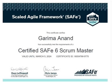 Garima Anand On Linkedin Scrummaster Safe6