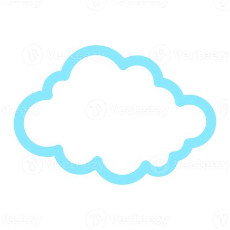 Simple Blue Cloud Outline Illustration