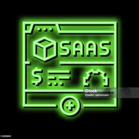 Saas 구독 네온 글로우 아이콘 그림 교육에 대한 스톡 벡터 아트 및 기타 이미지 교육 구매 마케팅 Istock