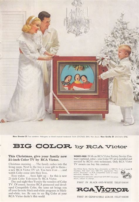 1955 Rca Director 21 Christmas Print Ad Vintage Tv Ads Color Television Vintage Ads