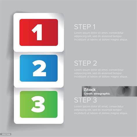 one two three progress steps vector label stock illustration download