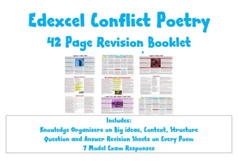 Edexcel Conflict Poetry Revision Booklet Teaching Resources