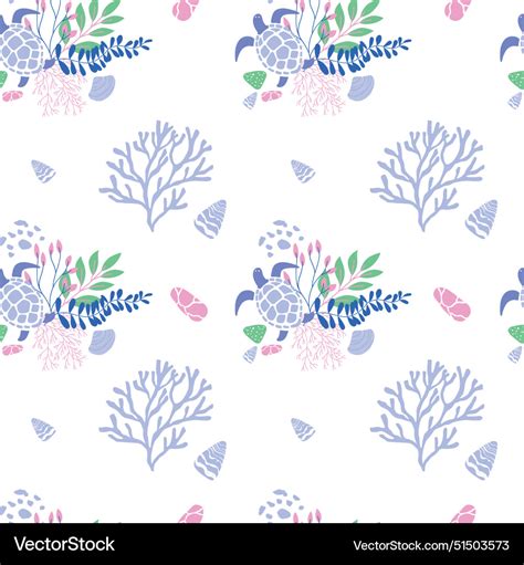 Seamless Pattern With Turtle Royalty Free Vector Image