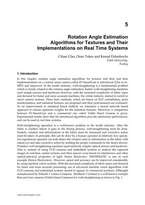 Pdf Rotation Angle Estimation Algorithms For Textures And