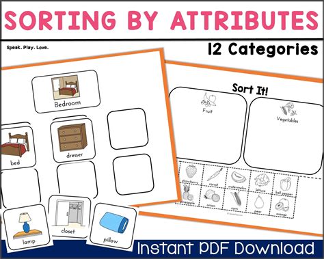 Printable Sorting By Attributes Activity Describing Words Preschool Printables Speech Therapy