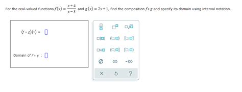 Solved For The Real Valued Functions F X Fog X Chegg Com