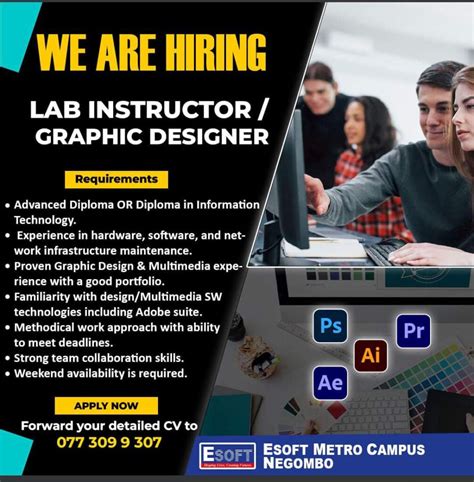 Lab Instructor Graphic Designer Jobseeker Lk