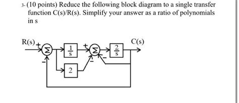 solved 3 10 points reduce the following block diagram to a