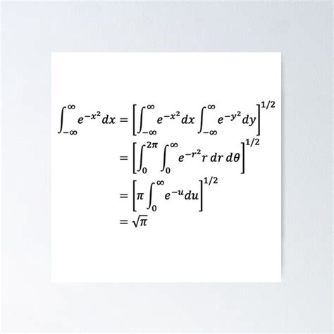Math Equations Gaussian Integral Math And Calculus Basics Poster For Sale By Noethersym