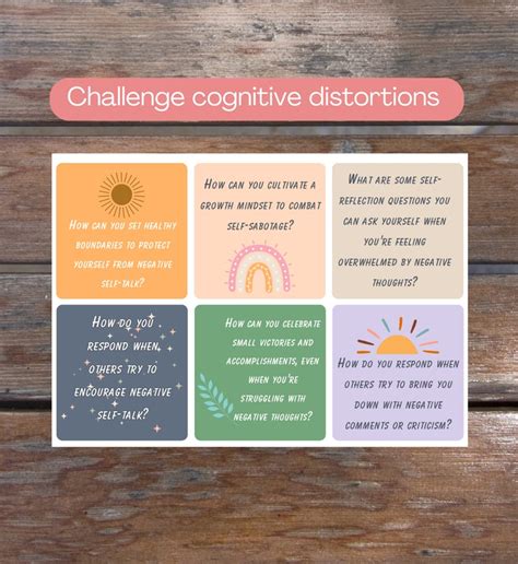 Cognitive Distortions Pdf Journal Prompts Cognitive Distortions Worksheet Restructuring