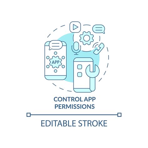 App Permissions Controlling Service Concept Icon Setting Application