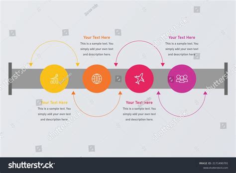 Flowchart Infographics Scheme Workflow Diagram 4 Stock Vector Royalty