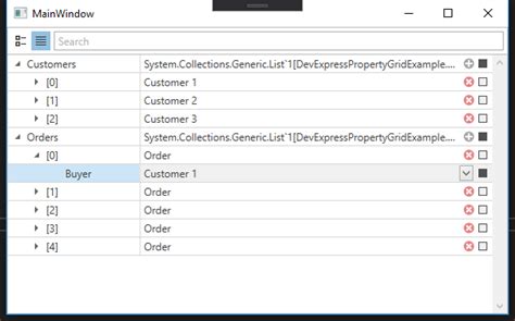 C Devexpress Wpf Propertygridcontrol Referencing Objects In Another
