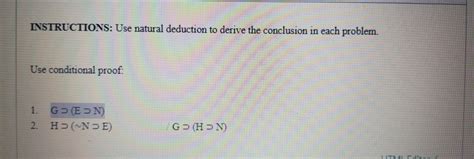 Solved INSTRUCTIONS Use Natural Deduction To Derive The Chegg