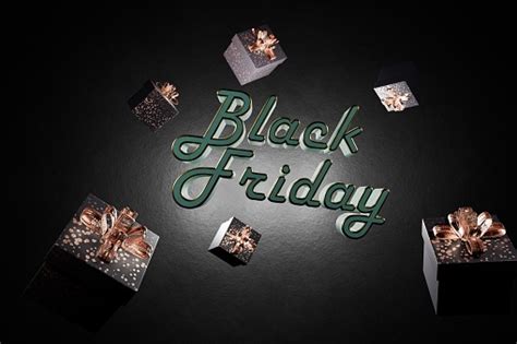 블랙 프라이데이 선물 검은 금요일 글쓰기와 선물 상자가 검은 배경으로 날아갑니다 3d 렌더링 가격에 대한 스톡 사진 및 기타 이미지 Istock