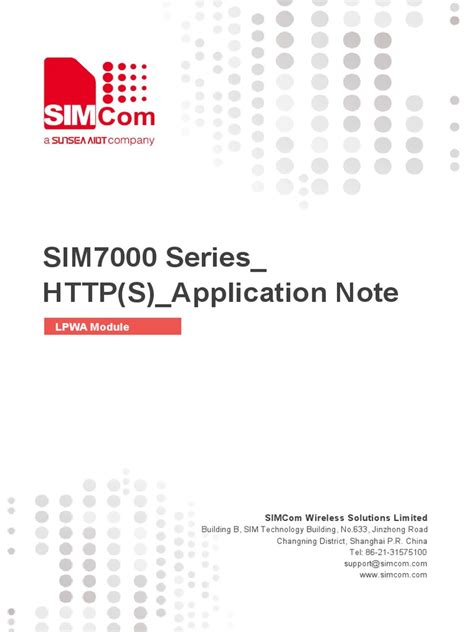 Sim7000 Series S Application Note V1 03 Pdf Hypertext