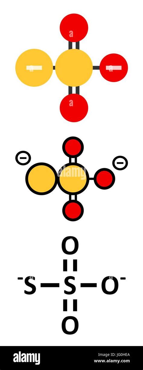 Thiosulfate Anion Chemical Structure Conventional Skeletal Formula