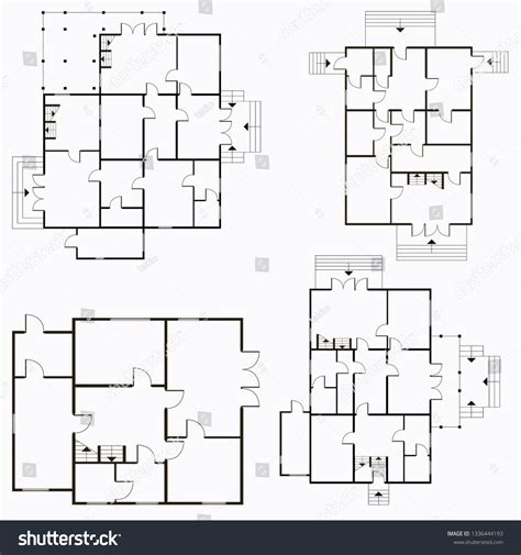 Architectural Blueprint Top View Background Vector Stock Vector Royalty Free