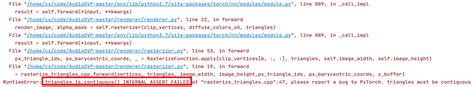 runtimeerror triangles is contiguous internal assert failed at