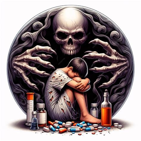 Drug Addiction Illustration Premium Ai Generated Image