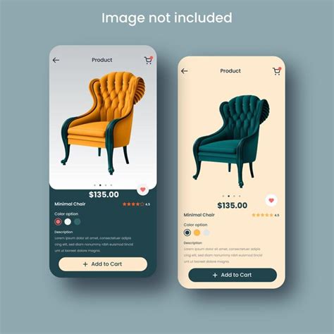 Premium Vector Furniture Mobile Application Design