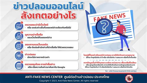 ข่าวปลอมออนไลน์ สังเกตอย่างไร ศูนย์ต่อต้านข่าวปลอม