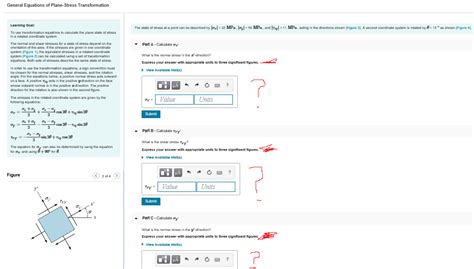 Solved General Equations Of Plane Stress Transformation