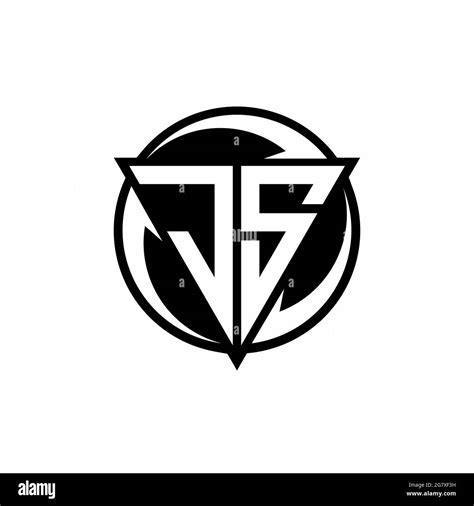 Js Logo With Triangle Shape And Circle Rounded Design Template Isolated On White Background