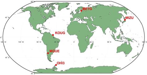 Distribution Of Selected Igs Stations The Dashed Lines Represent The