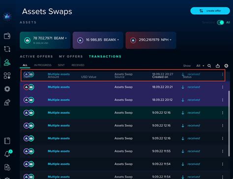 Assets Swaps Transaction Table Header Issue BeamMW Beam Ui GitHub