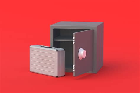 금고 근처 금속 가방 저장 비밀 문서 또는 정보를 위한 개별 은행 셀입니다 영업 비밀 은행 부문에 대한 투자 금융 기관의 재융자 3d 렌더 3차원 형태에 대한 스톡 사진 및