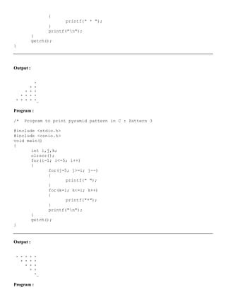 Pattern Printing In C Jaydip Kikani PDF