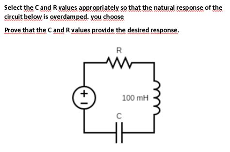 Solved Select The C And R Values Appropriately So That The Chegg Com