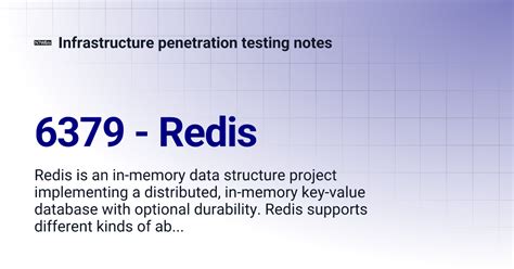 6379 Redis Infrastructure Penetration Testing Notes