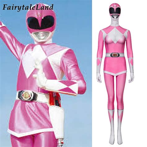 Power Rangers Kimberly Pink Ranger Suit Cosplay Jumpsuit Superhero