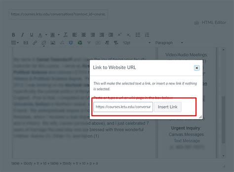 solved link for creating new canvas message to instructor